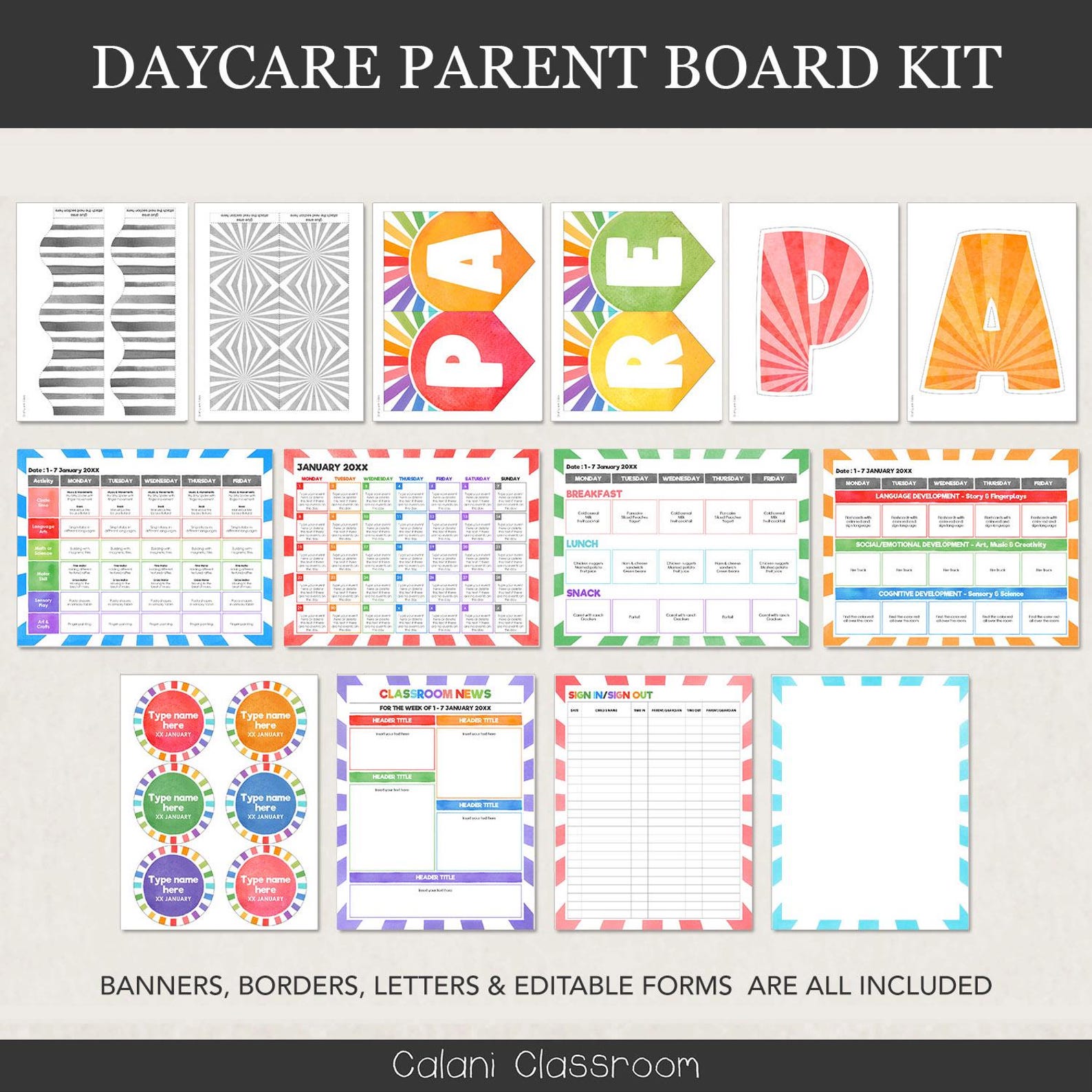 Daycare Parent Board, Childcare Bulletin Board Template, Parent Info ...
