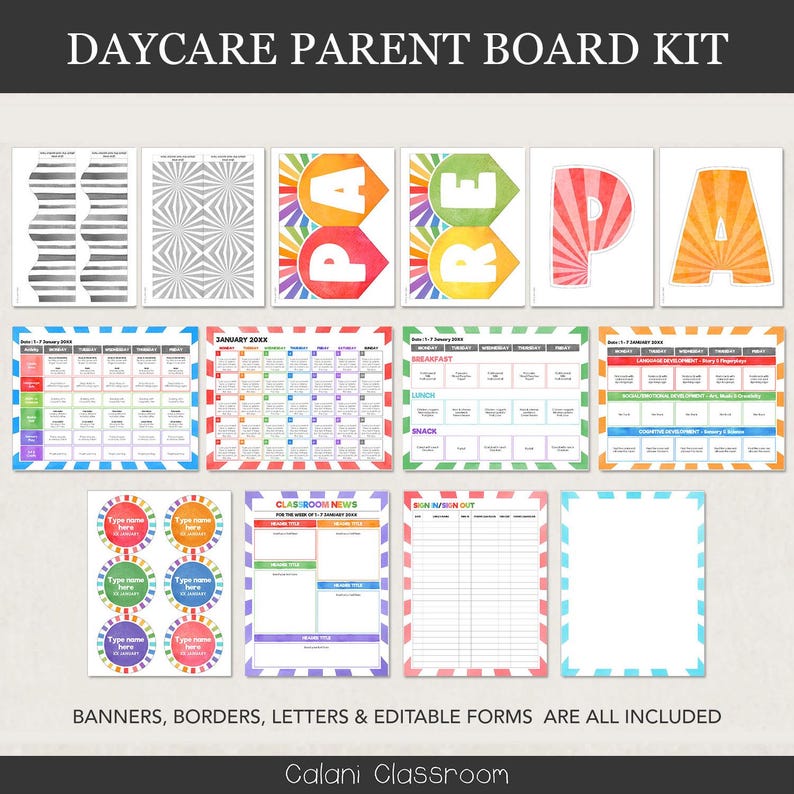 Daycare Parent Board, Childcare Bulletin Board Template, Parent Info ...