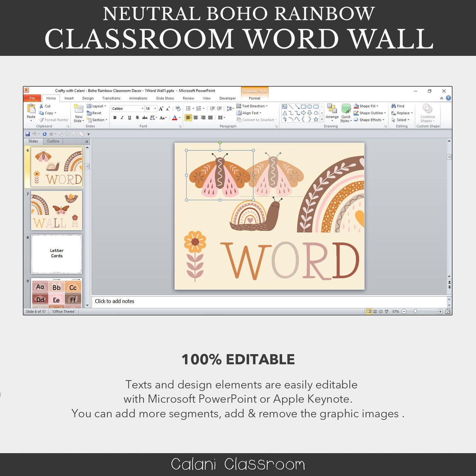 Word Wall Classroom Decor, Boho Rainbow Classroom Theme, Editable ...