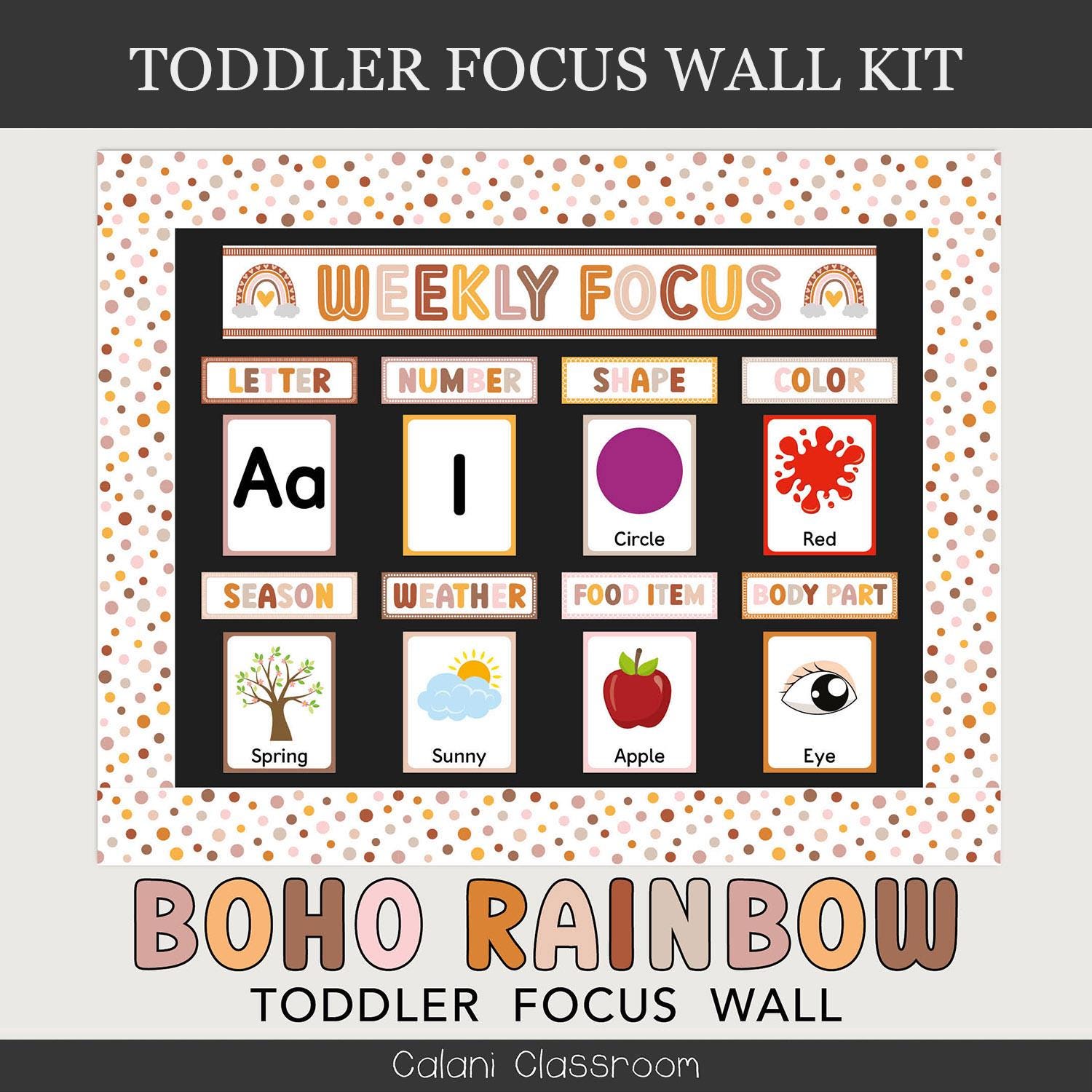 Toddler Focus Wall Template, Toddler Learning Wall, Classroom Circle ...