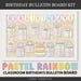 Birthday Bulletin Board for Classroom Decor in Pastel Rainbow Theme ...