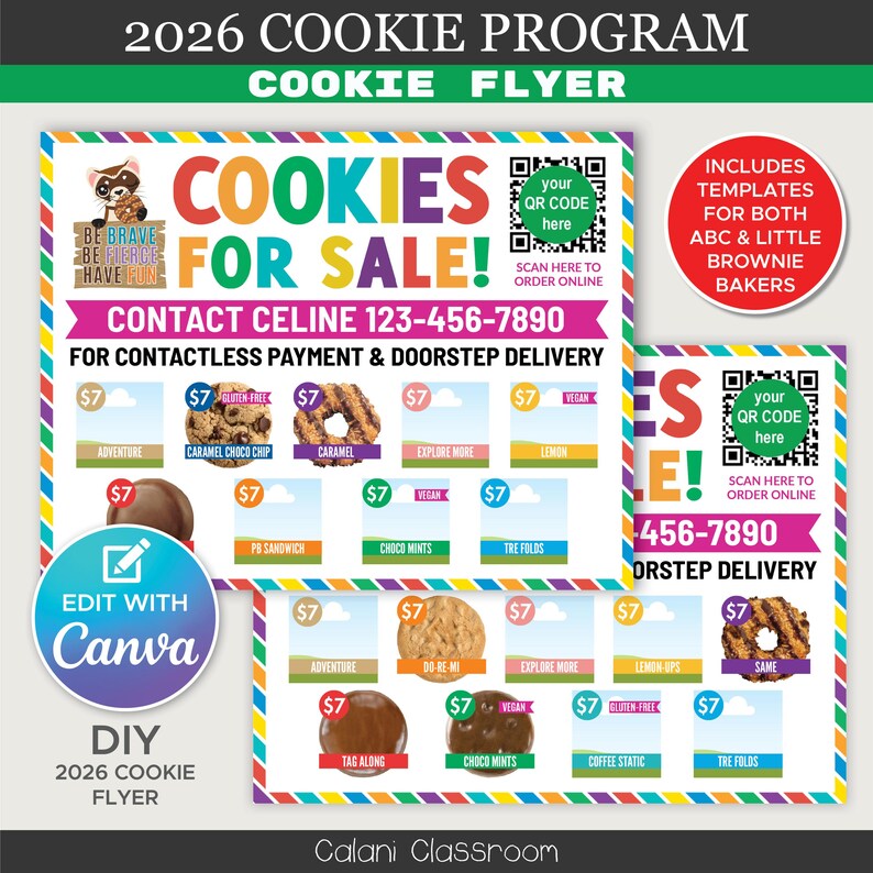 2026 Cookie Sales Flyer, DIY Editable Cookie Marketing Kit for Scout ...