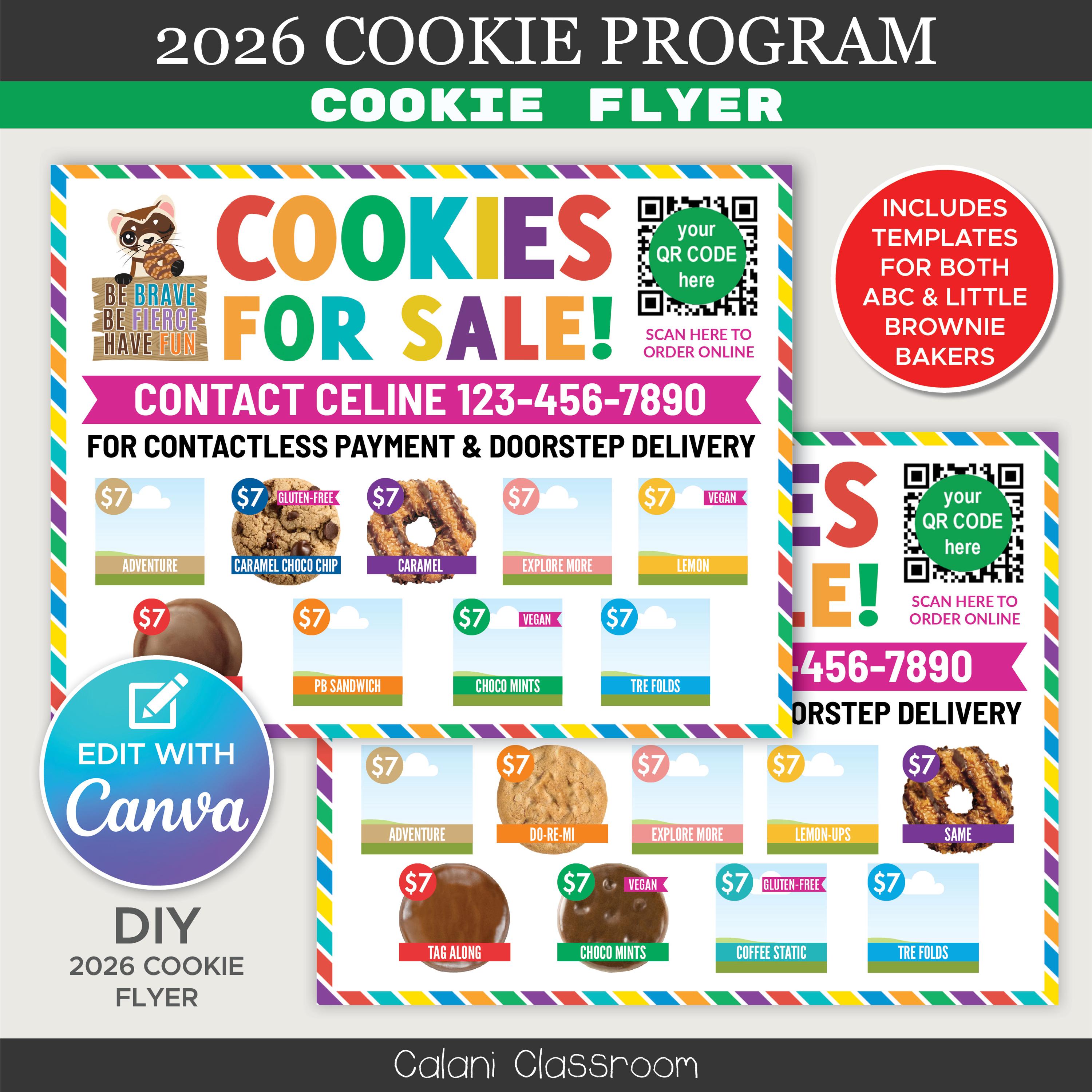 2026 Cookie Sales Flyer, DIY Editable Cookie Marketing Kit for Scout ...
