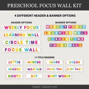 Preschool Focus Wall Template, Preschool Learning Wall, Classroom ...