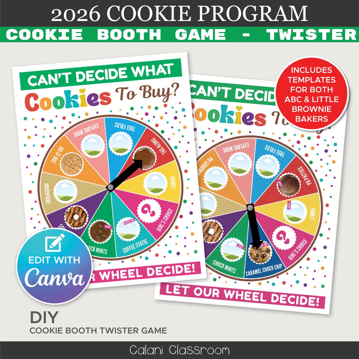 2026 Cookie Booth Twister Printable, Cookie Booth Game for Scout ...