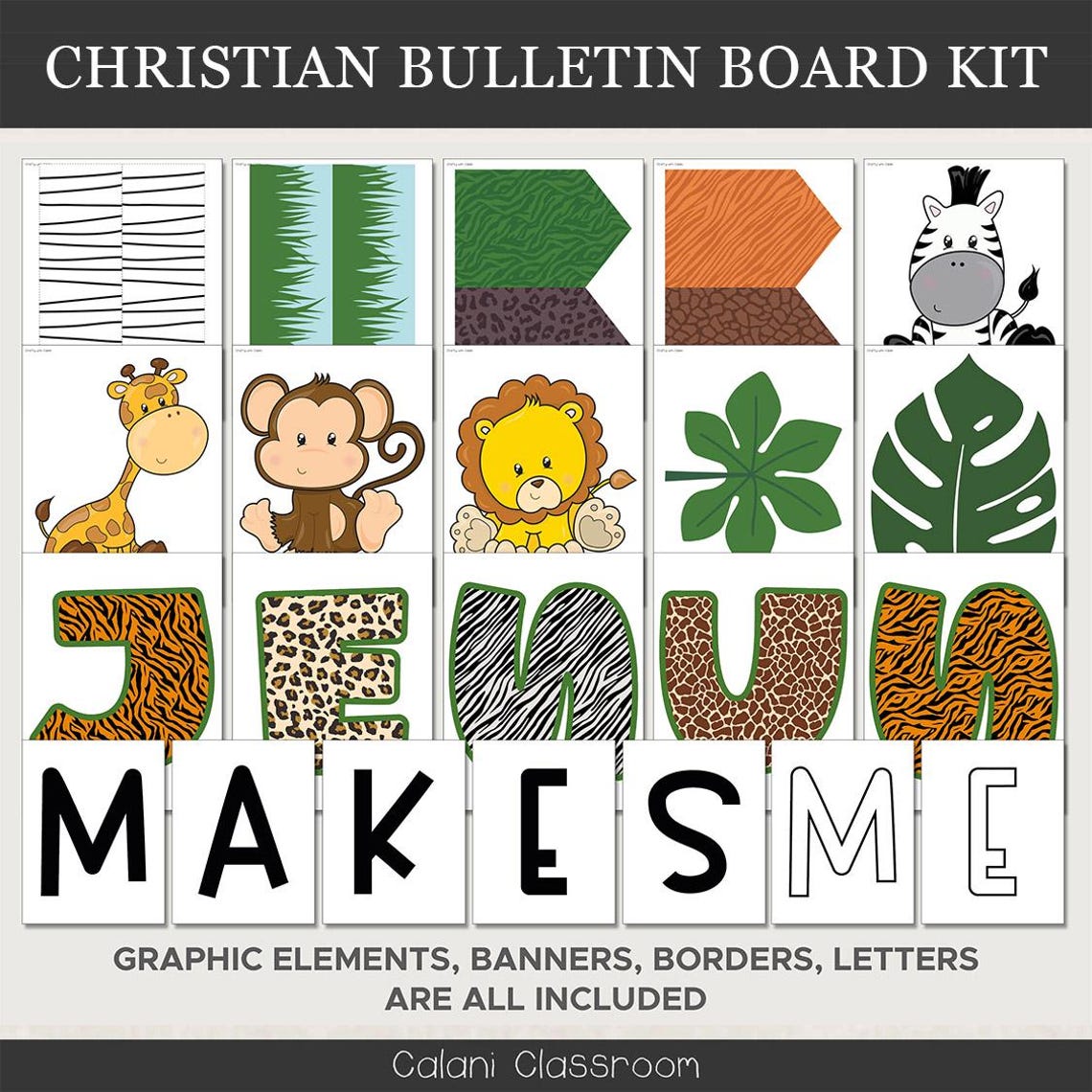 Christian Bulletin Board Kit, Wild About Jesus Classroom Bulletin Board ...