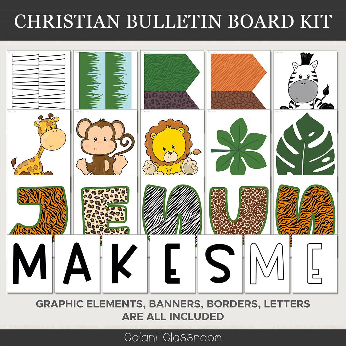 Christian Bulletin Board Kit, Wild About Jesus Classroom Bulletin Board ...