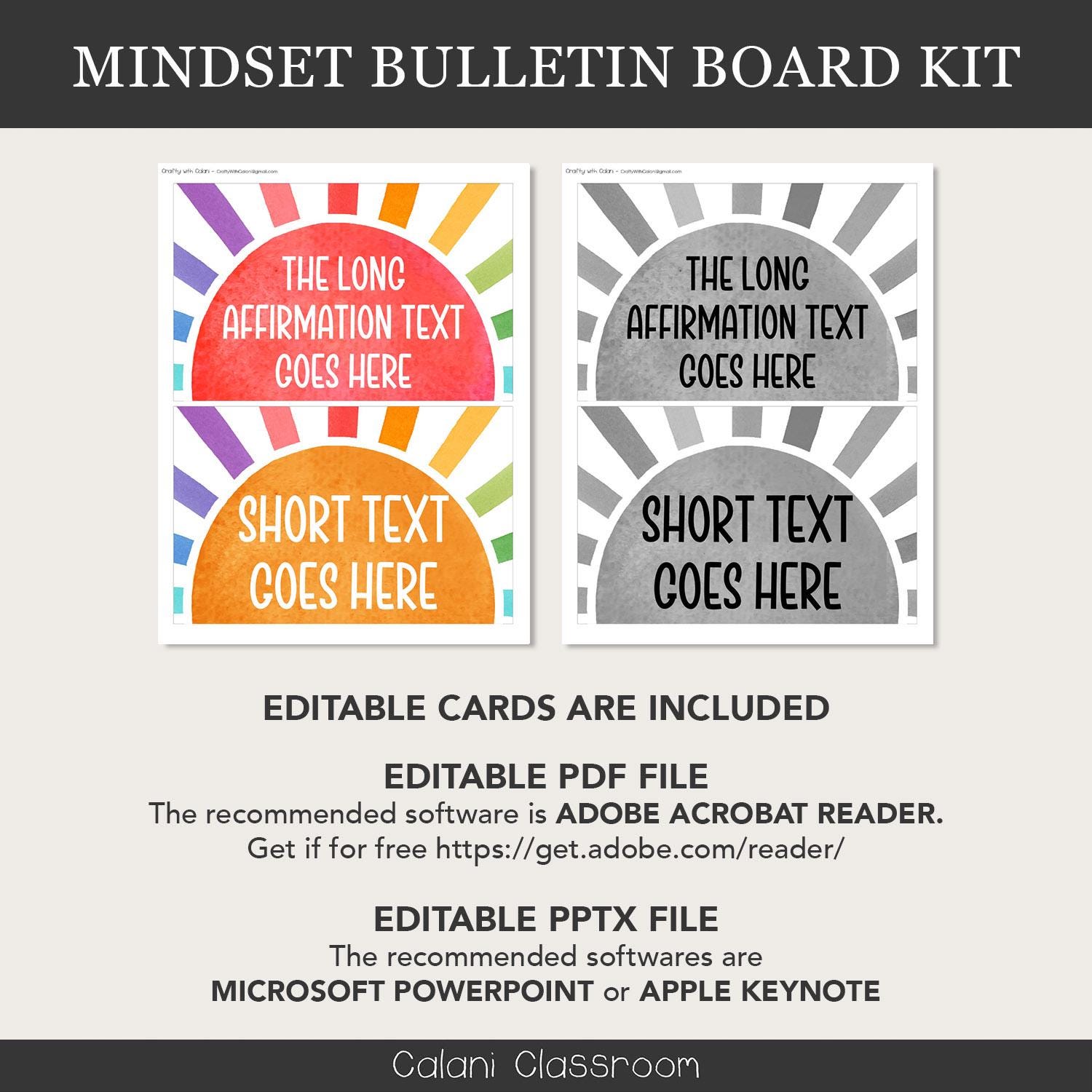 Growth Mindset Bulletin Board Kit, Rainbow Classroom Display, Change ...