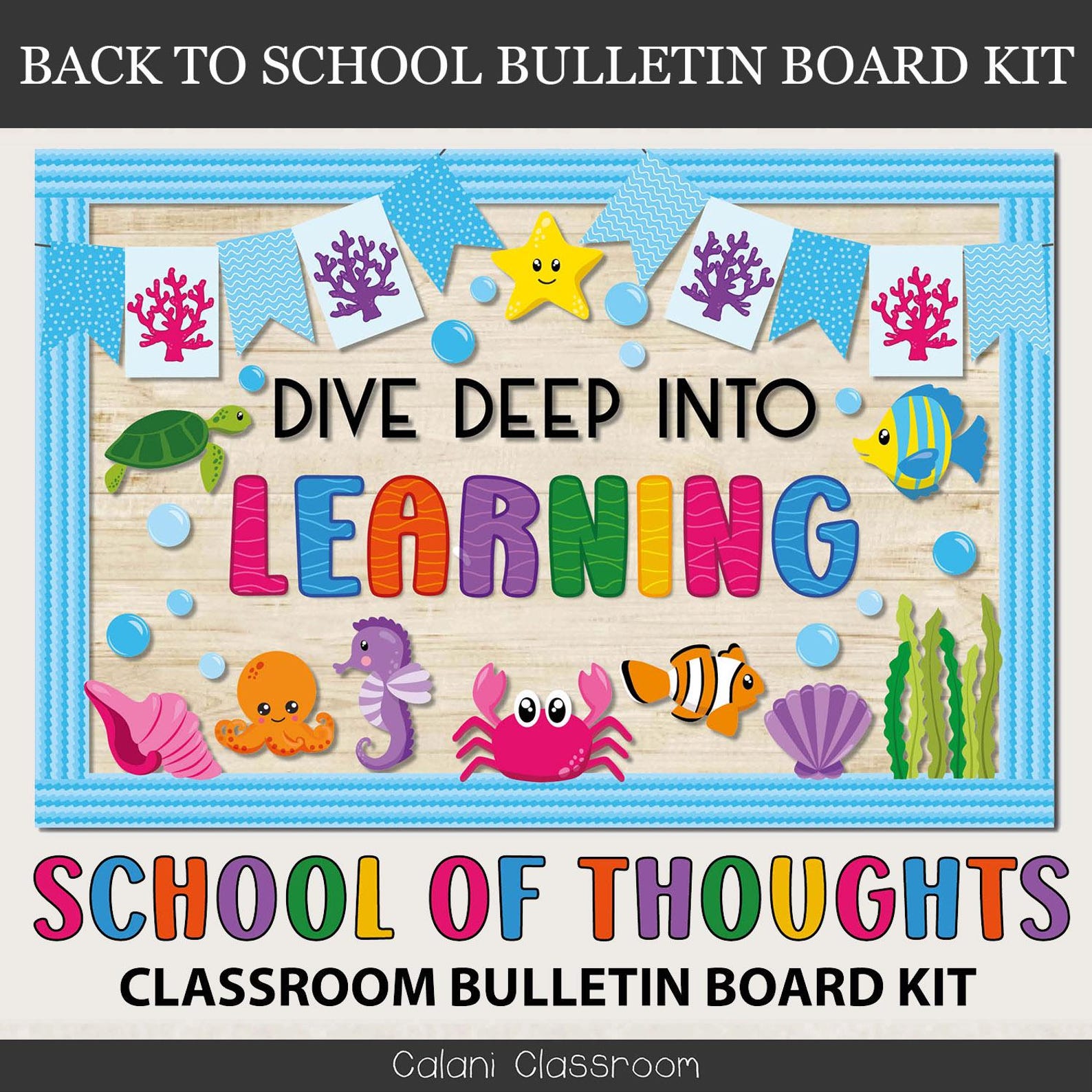Ocean Bulletin Board Kit, Sea Classroom Door Decor, Ocean Classroom ...