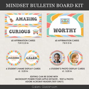 Positive Affirmation Bulletin Board Kit, Classroom Door Decor, Retro ...