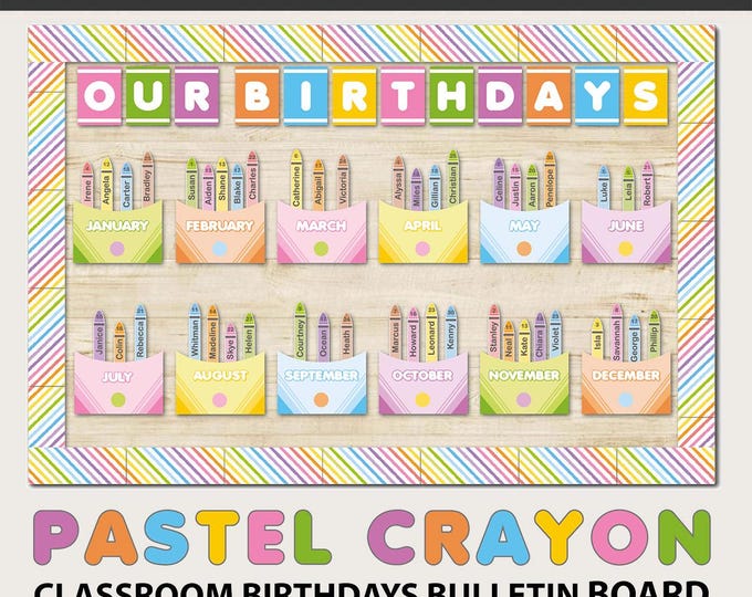 Crayon Birthday Bulletin Board Kit || Birthday Display Bulletin Boards ...