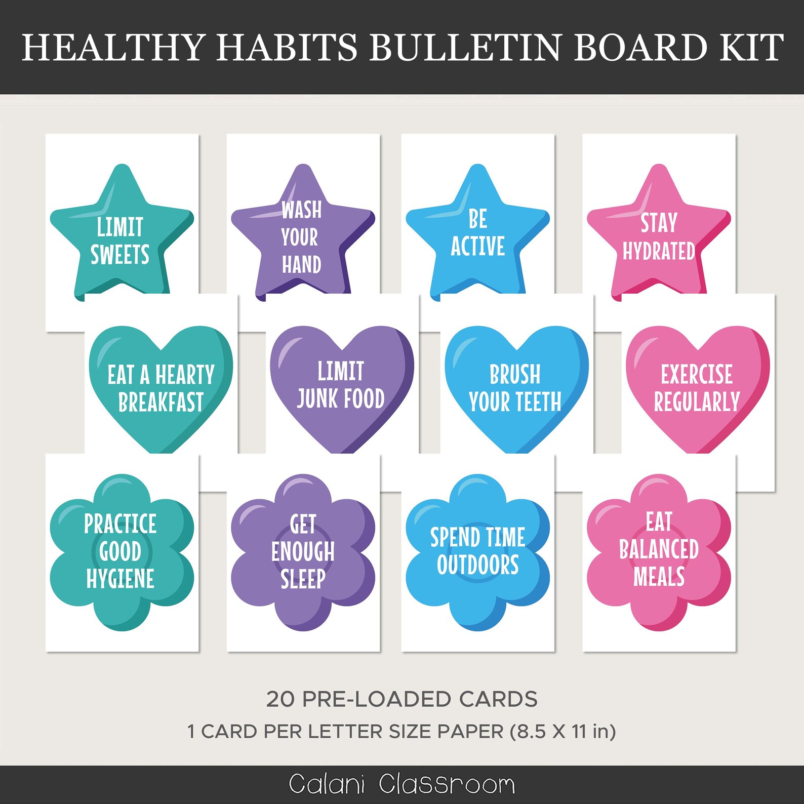 Healthy Habits Bulletin Board Kit, Healthy Habits School, Classroom ...