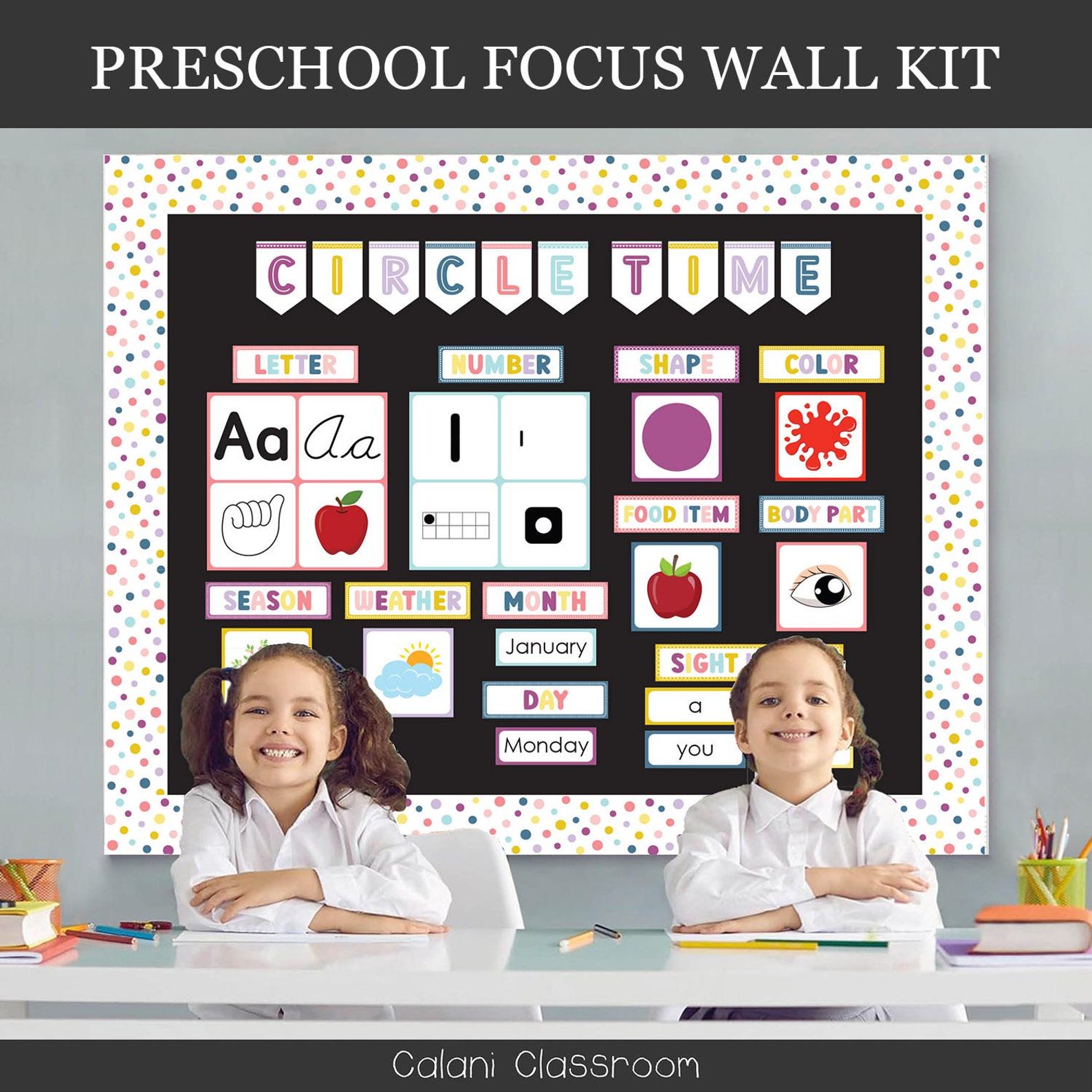 Preschool Focus Wall Template, Preschool Learning Wall, Classroom ...