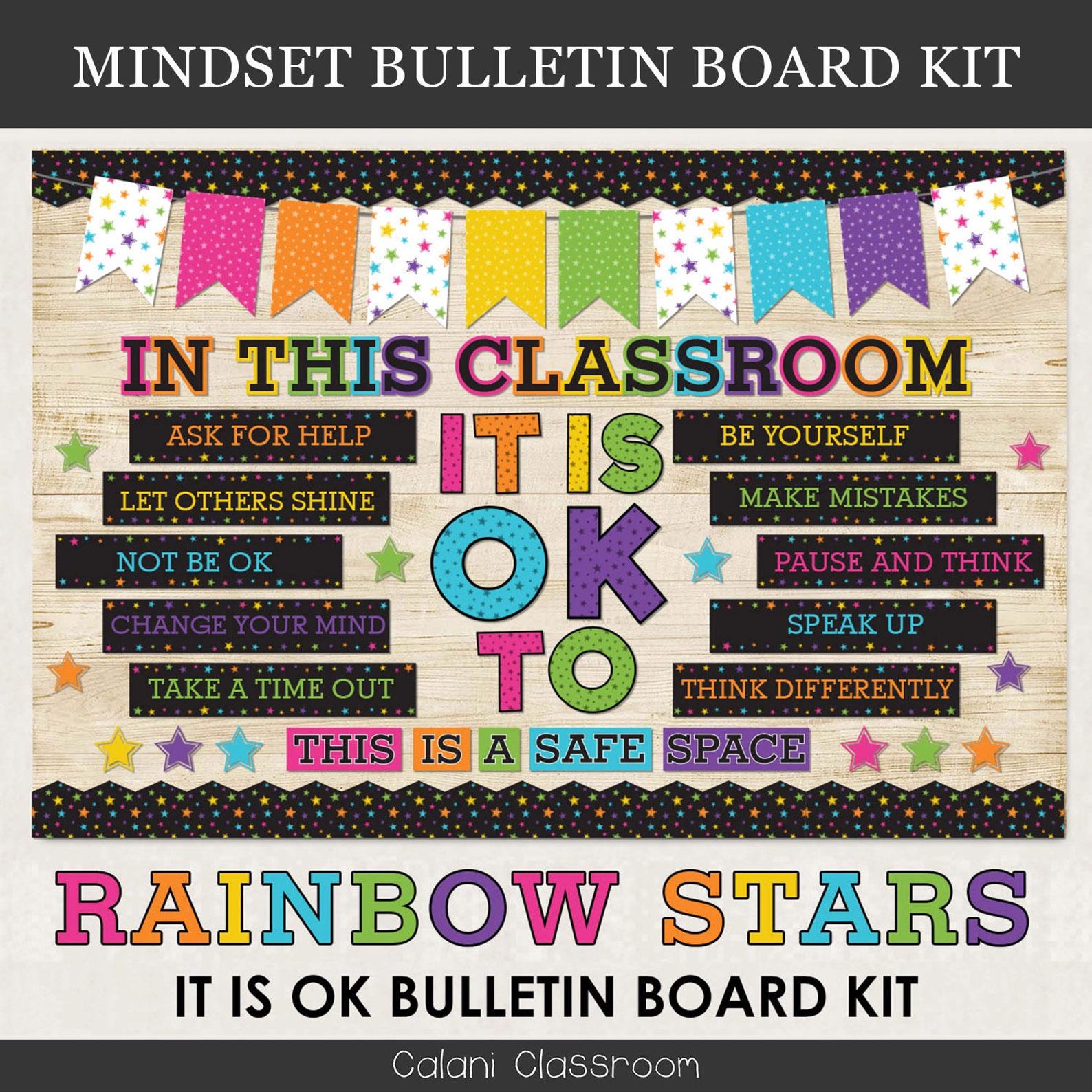 Mindset Bulletin Board Kit, Classroom Door Decor, Social Emotional ...