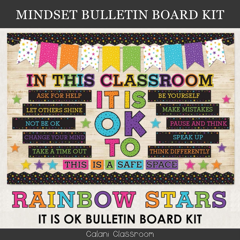 Mindset Bulletin Board Kit, Classroom Door Decor, Social Emotional ...