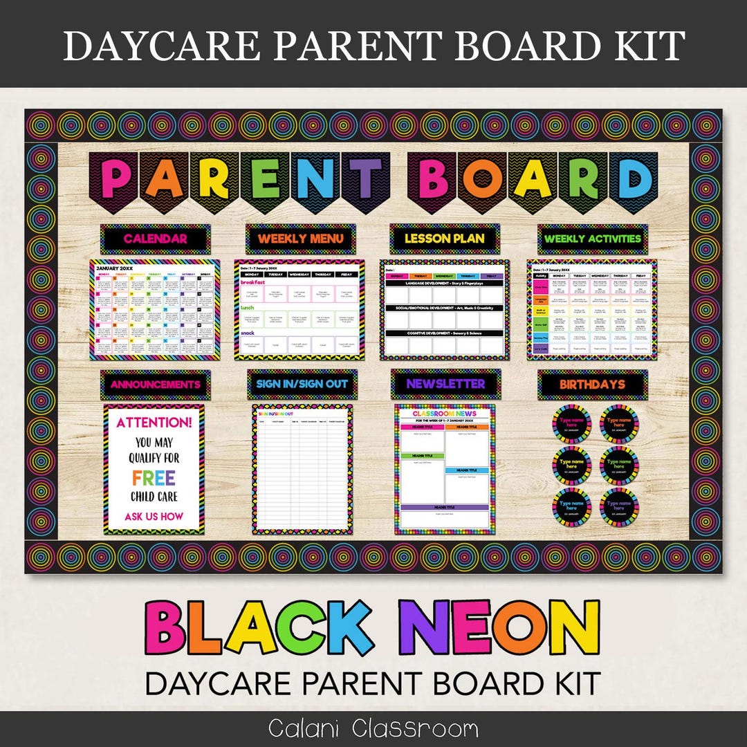 Daycare Parent Board, Childcare Bulletin Board Template, Parent Info ...