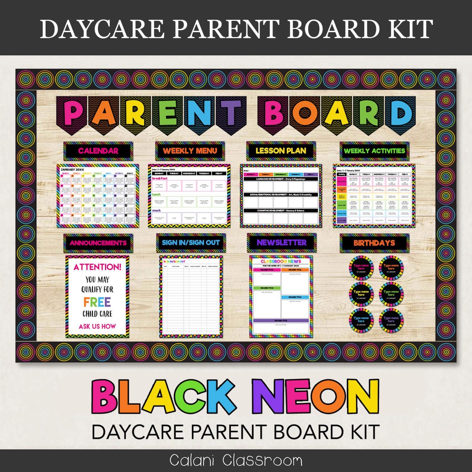 Daycare Parent Board, Childcare Bulletin Board Template, Parent Info ...