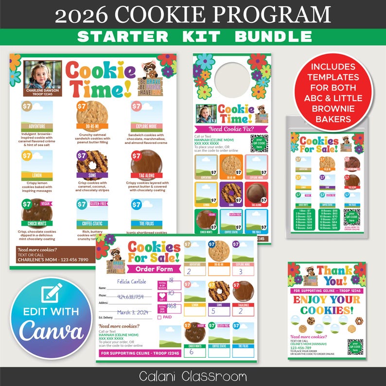 2026 Cookie Bundle, DIY Editable Cookie Marketing Kit With Scout's ...