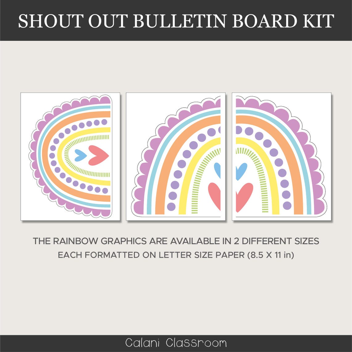 Staff Shout Out Bulletin Board Kit in Pastel Boho Rainbow Theme ...