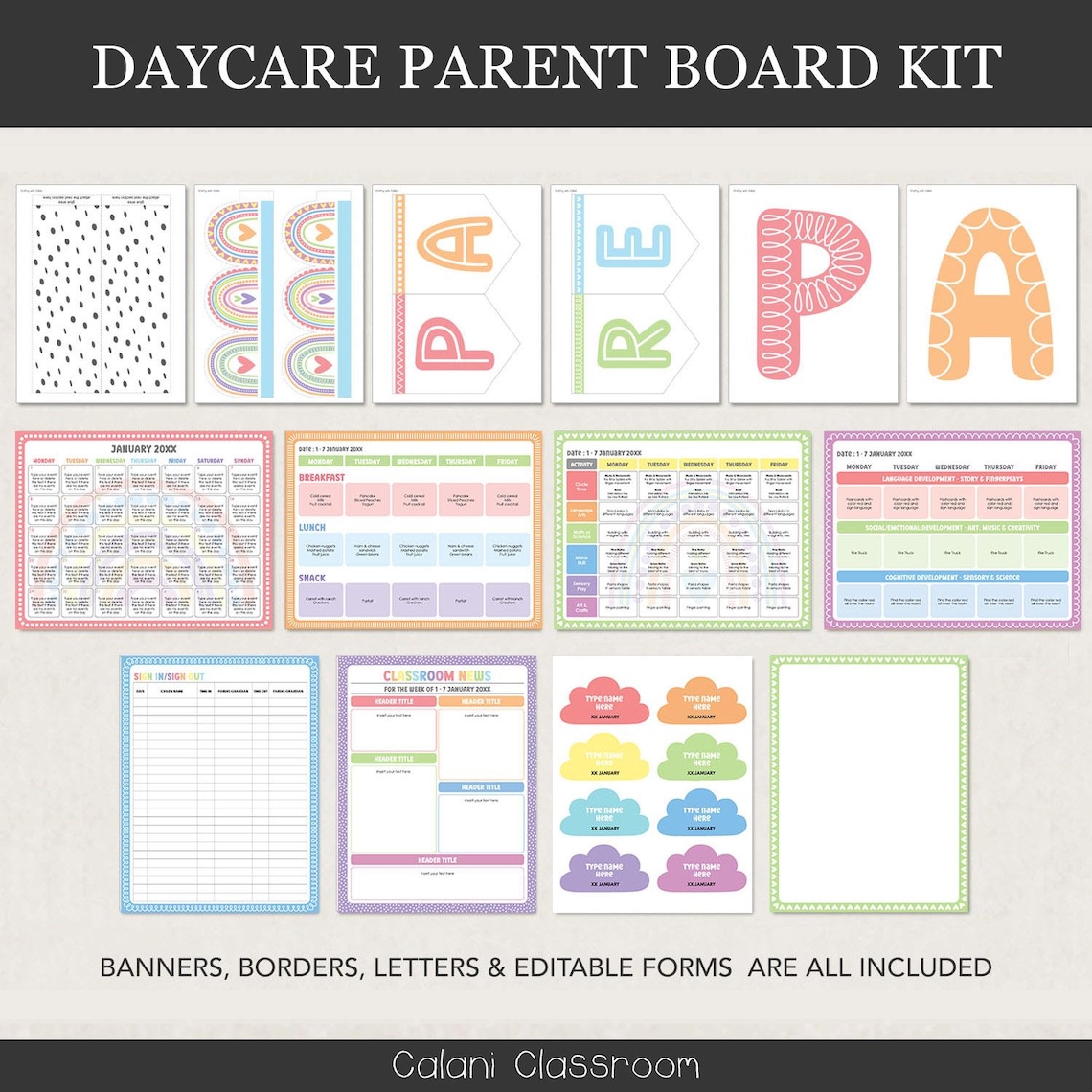 Daycare Parent Board, Childcare Bulletin Board Template, Parent Info ...