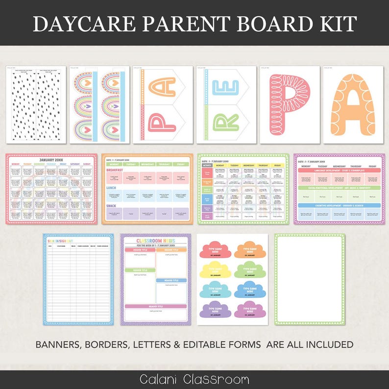 Daycare Parent Board, Childcare Bulletin Board Template, Parent Info ...