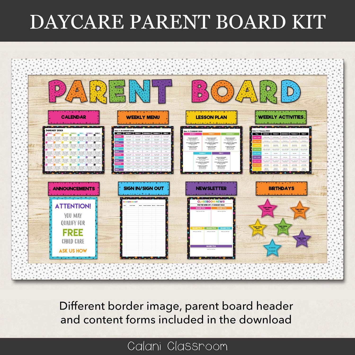 Daycare Parent Board, Childcare Bulletin Board Template, Parent Info ...