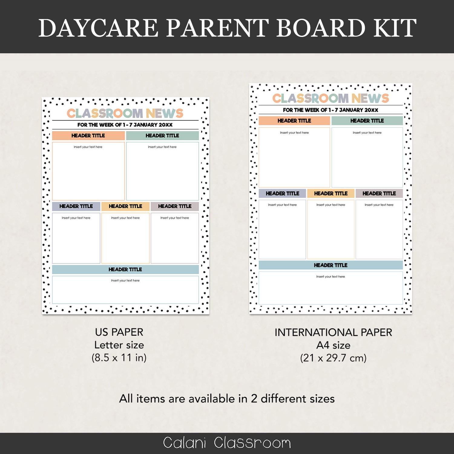 Daycare Parent Board, Childcare Bulletin Board Template, Parent Info ...