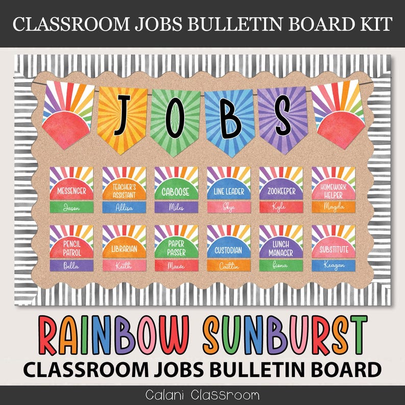 Rainbow Classroom Jobs Display, Classroom Job Chart, Rainbow Job Cards ...
