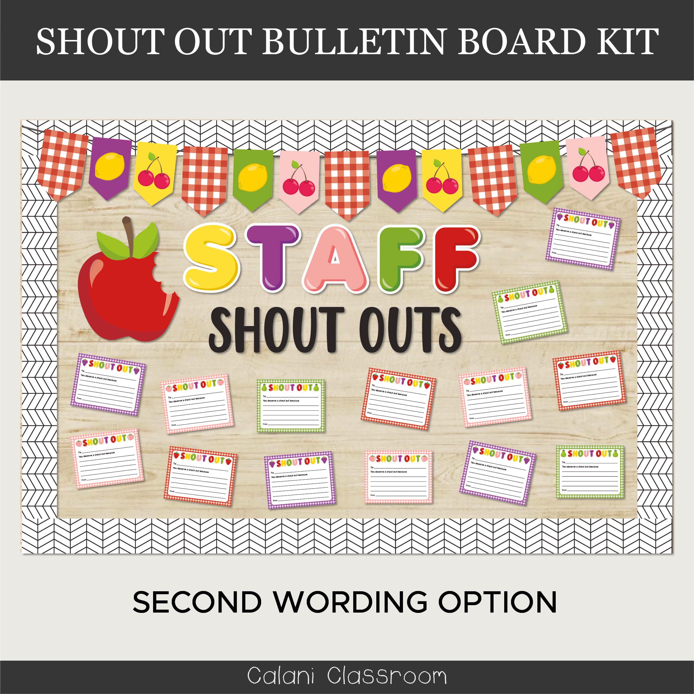 Staff Shout Out Bulletin Board, Staff Appreciation Bulletin Board ...