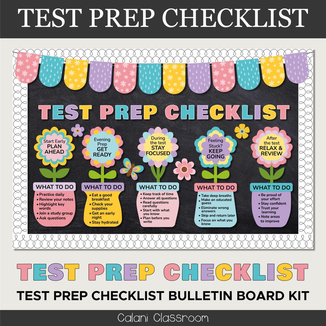 Test Prep Bulletin Board | Study Tips for Students | Testing Strategy ...