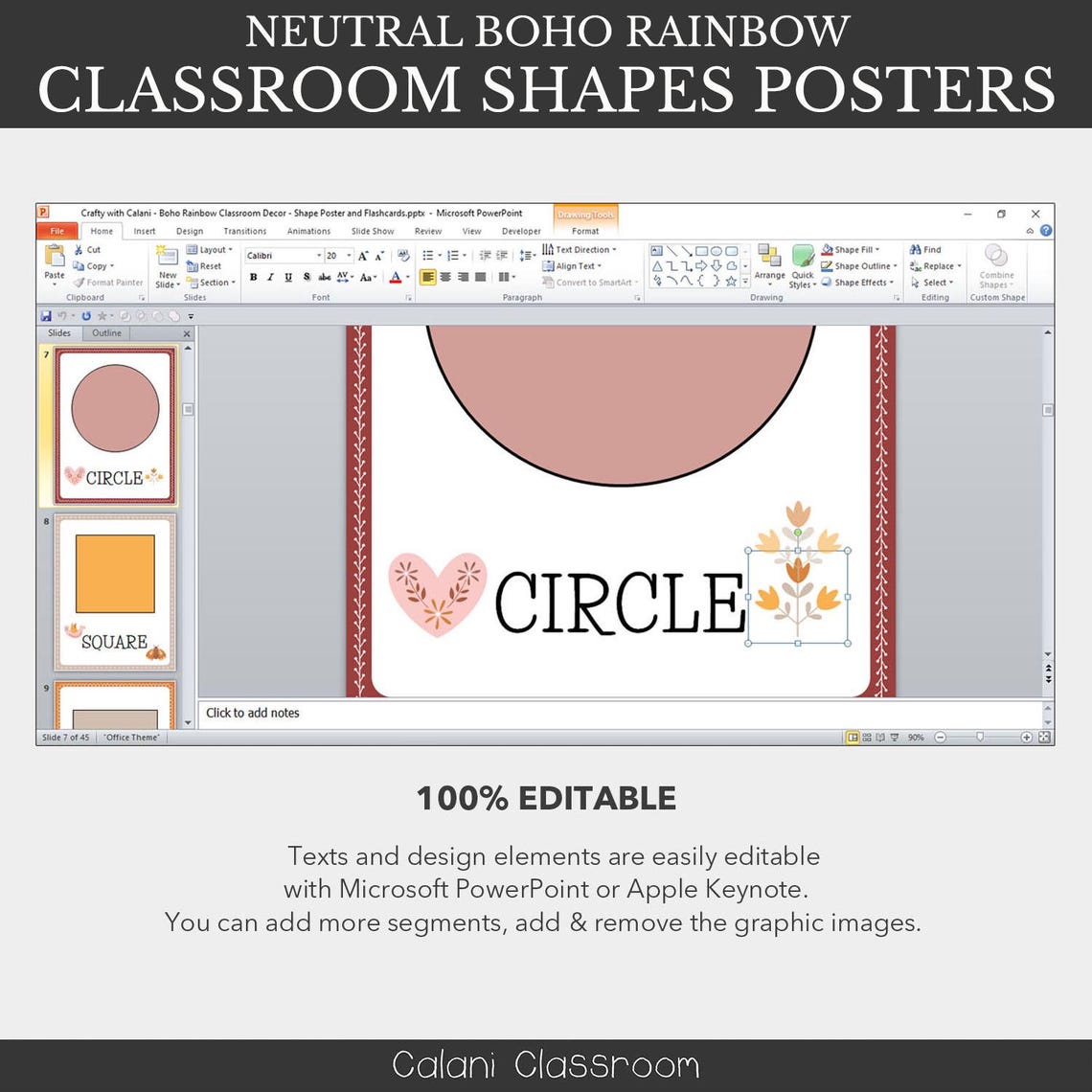 Shapes Poster Wall Display, Boho Rainbow Classroom Theme, 2D & 3D Shape ...