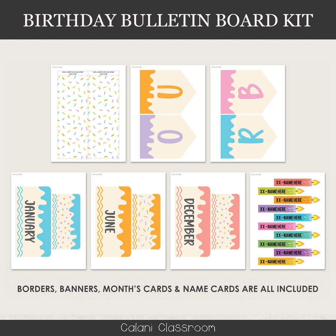 Birthday Board Classroom Decor, Cake Classroom Decor, Editable Student ...
