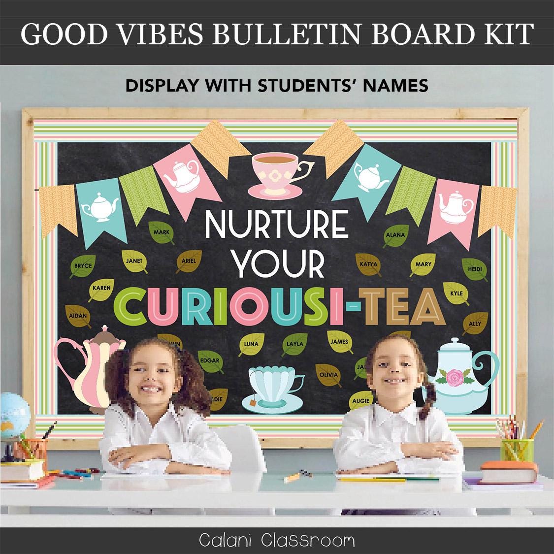 Pour Some Positivi-tea Bulletin Board Kit, Tea Lover Classroom Display ...