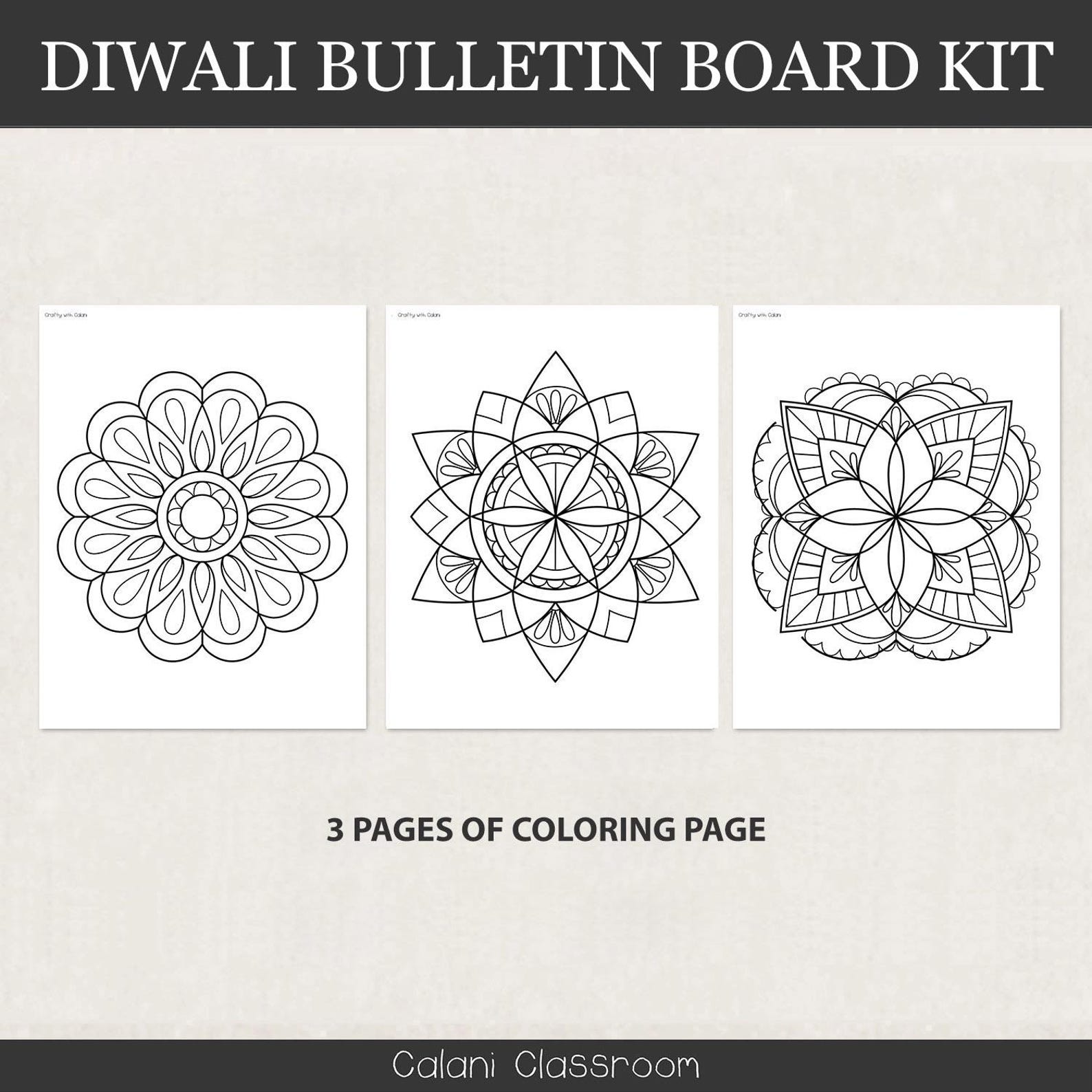 Diwali Bulletin Board Kit: Mandala Classroom Decor (digital Download ...