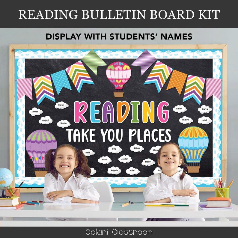 Reading Bulletin Board Kit, Classroom Bulletin Board, Hot Air Balloons ...