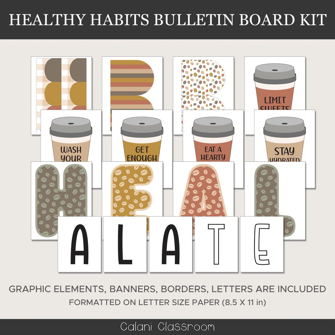 Healthy Habits Bulletin Board Kit, Healthy Habits School, Classroom ...
