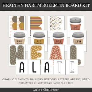 Healthy Habits Bulletin Board Kit, Healthy Habits School, Classroom ...