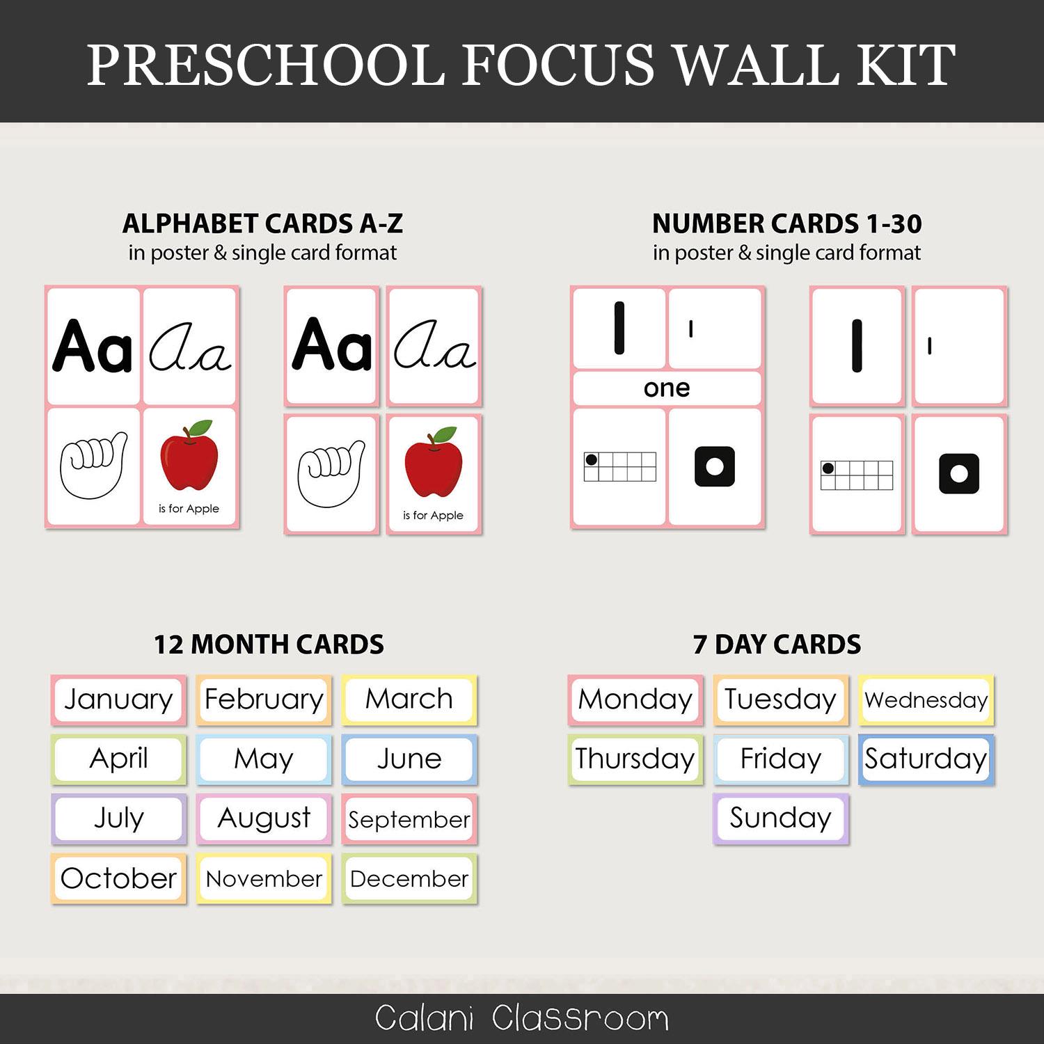 Preschool Focus Wall Template, Preschool Learning Wall, Classroom ...