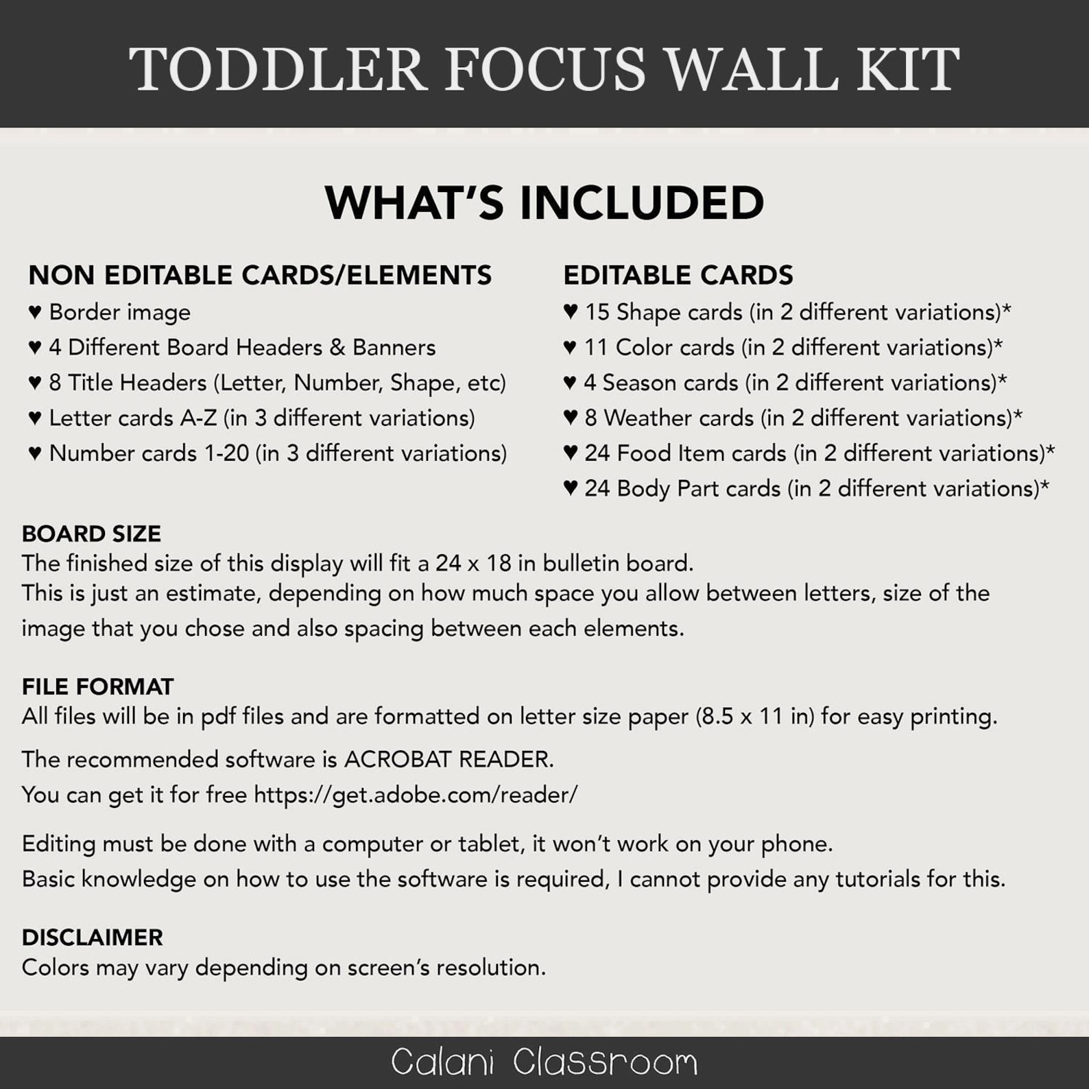 Toddler Focus Wall Template, Toddler Learning Wall, Toddler Circle Time ...