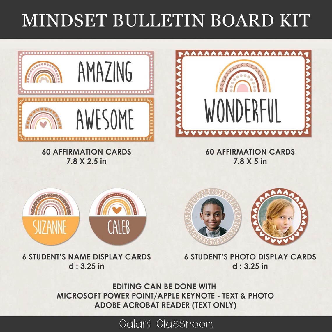 Positive Affirmation Bulletin Board, Classroom Door Decor, Neutral Boho ...