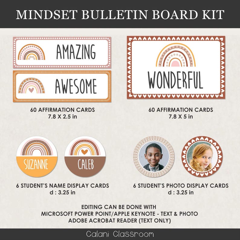 Positive Affirmation Bulletin Board, Classroom Door Decor, Neutral Boho ...