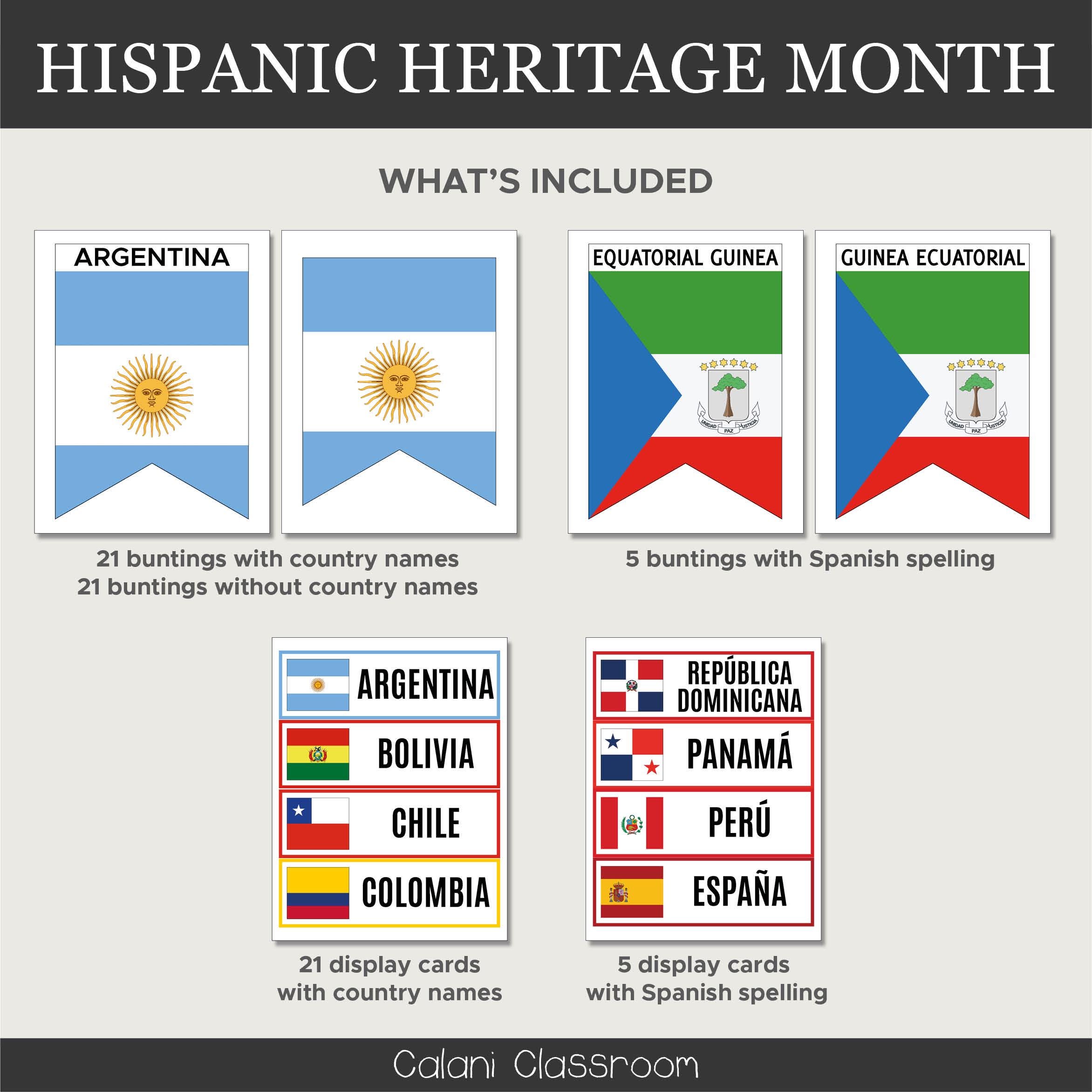 Hispanic Heritage Month, Hispanic Country Flags, Hispanic Country Flag ...