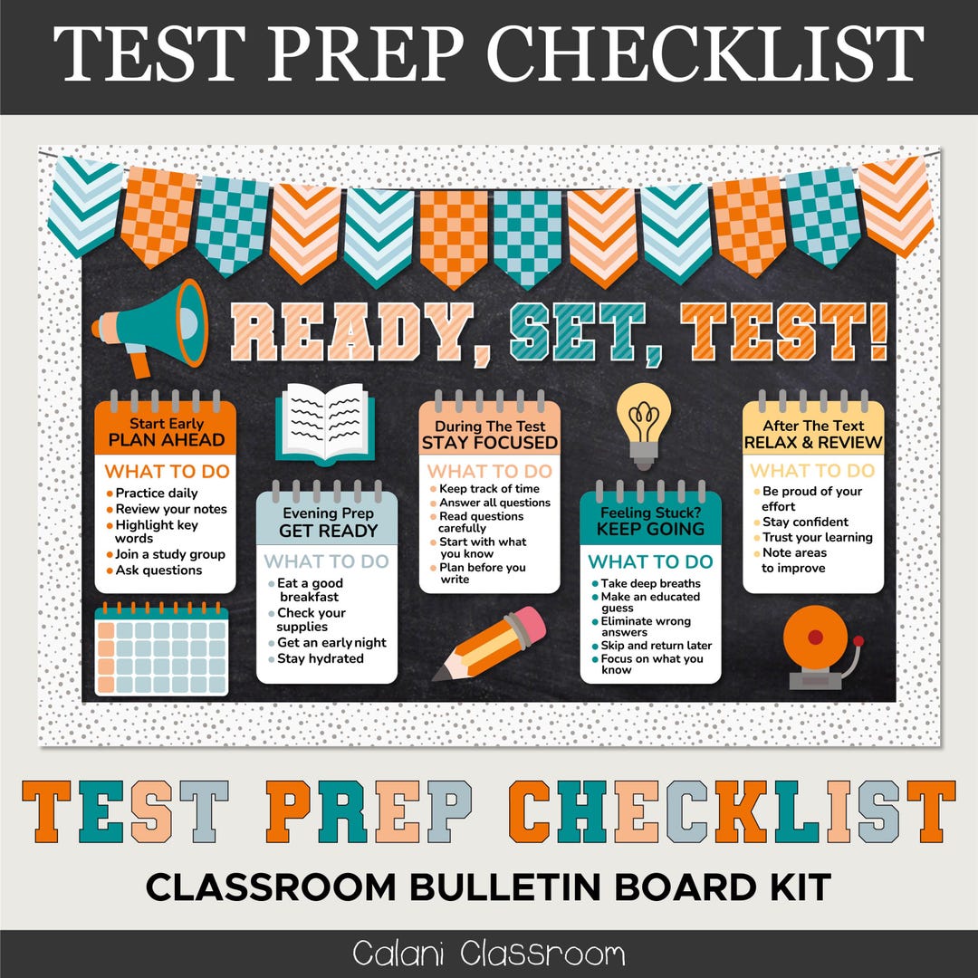 Test Prep Bulletin Board | Study Tips for Students | Testing Strategy ...