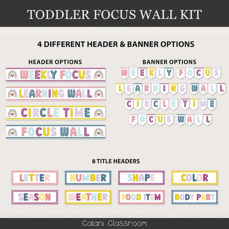 Toddler Focus Wall Template, Toddler Learning Wall, Classroom Circle ...