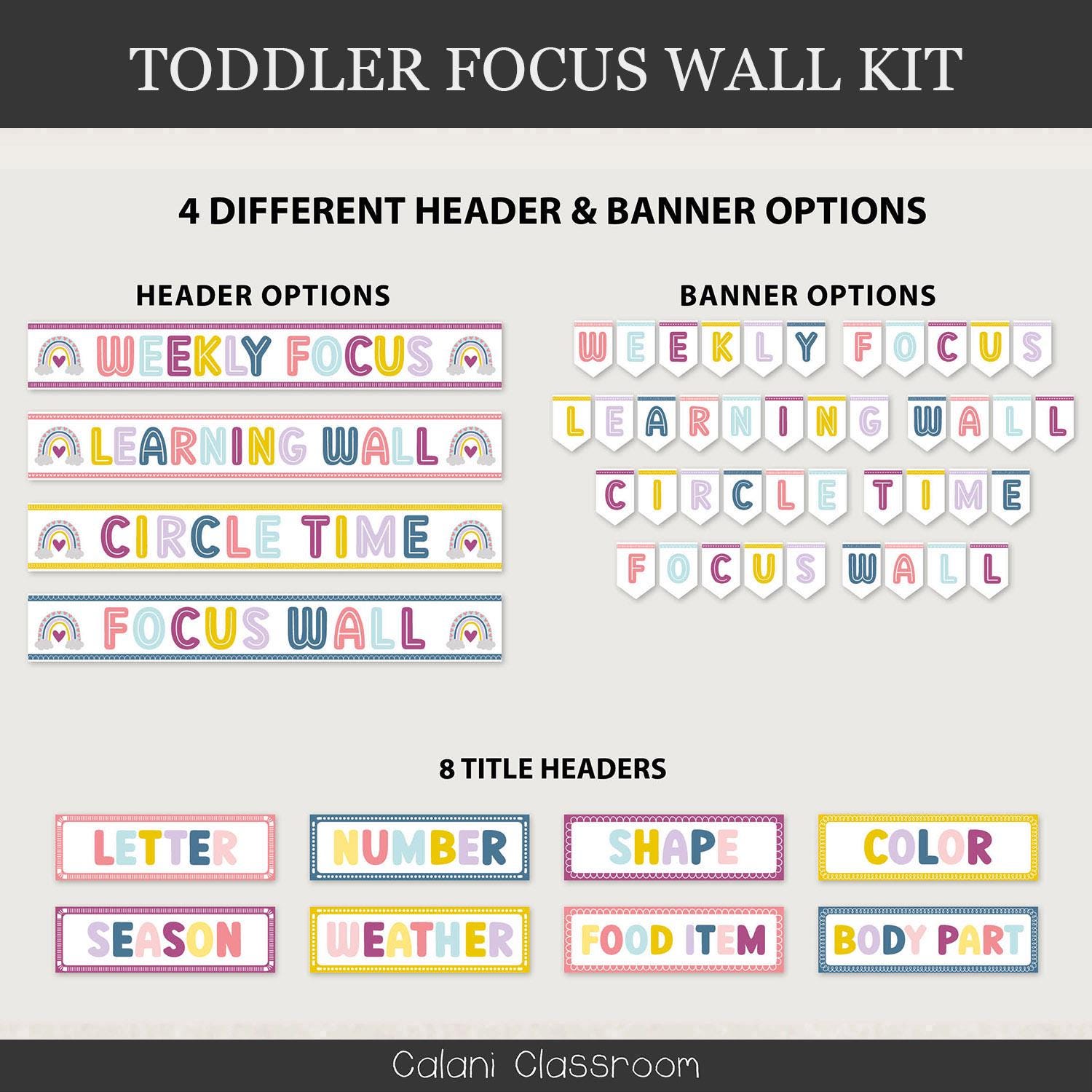 Toddler Focus Wall Template, Toddler Learning Wall, Classroom Circle ...