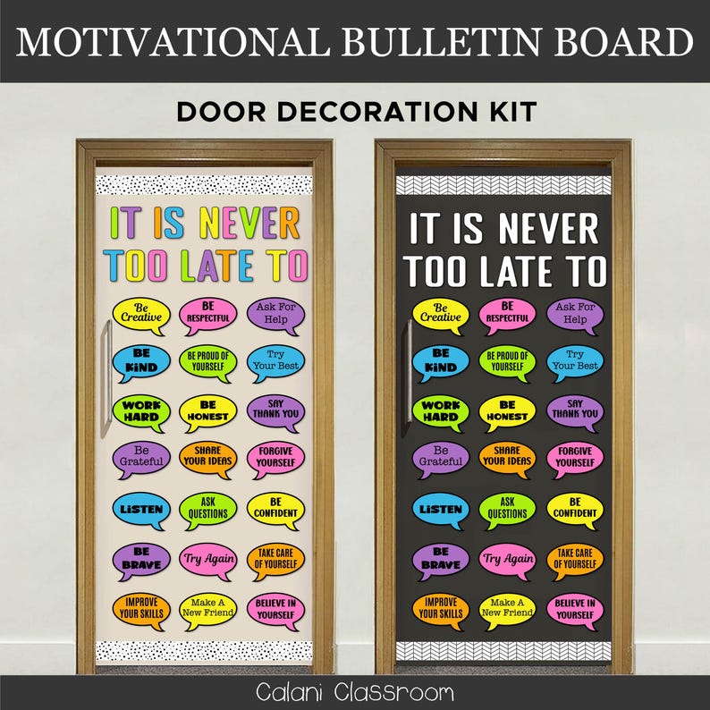 It is Never to Late Bulletin Board Kit, Motivational Bulletin Board ...