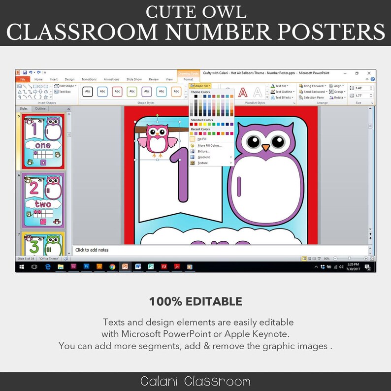 Number Classroom Poster, Owl Classroom Theme, Editable Math Poster, Owl ...