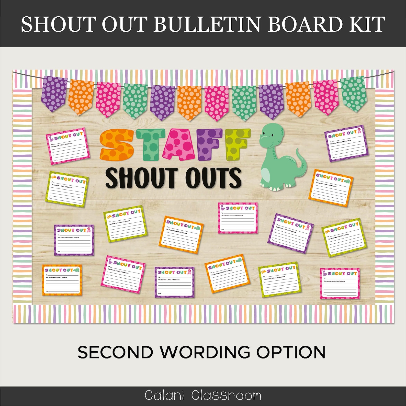 Staff Shout Out Bulletin Board Kit in Dinomite Theme (digital Download ...