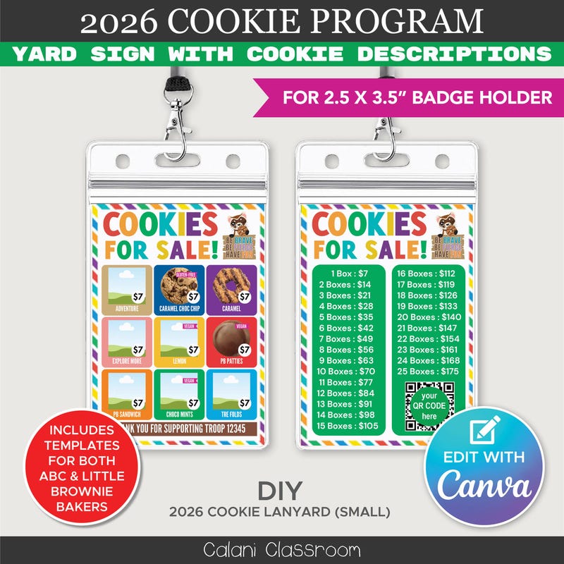 Girl Scouts Cookie Template 2026 - Etsy