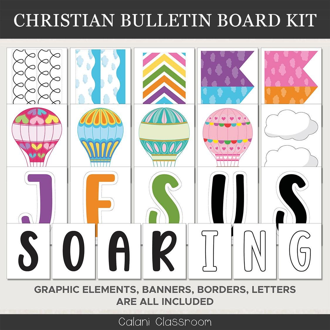 Christian Bulletin Board Kit, Soaring With Jesus Classroom Bulletin ...